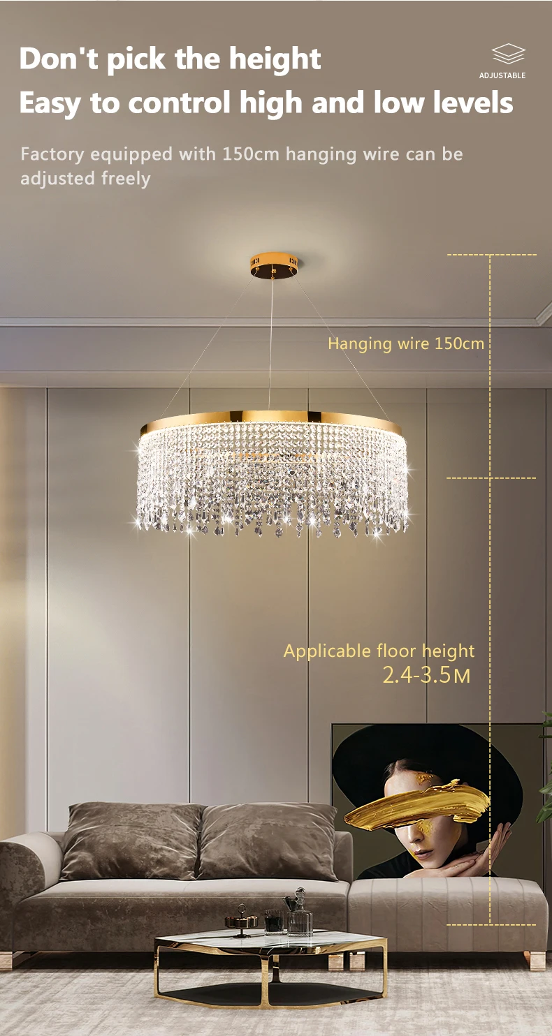 Modern Luster Pendant Light Crystal Chandelier Luxury Lamps