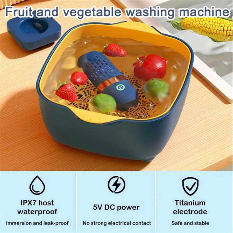 Wireless Fruit Vegetable Washing Machine Protable Capsule Shape Fruit ...