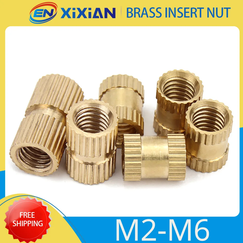 M2 M2.5 M3 M4 M5 M6 Brass Insert Nuts Copper Knurl Threaded Embedded ...