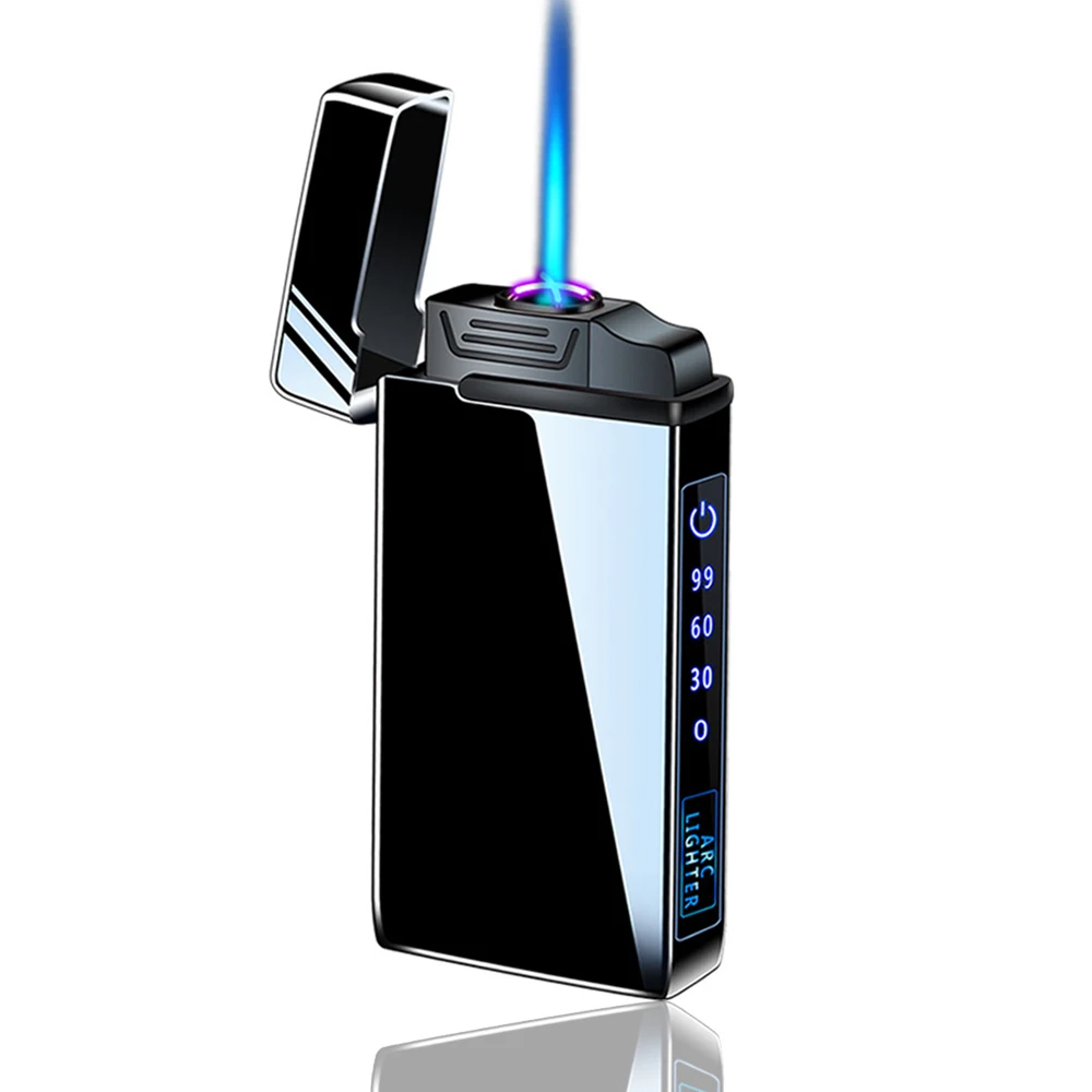 USB Dual Arc Lighter Powerful Tube Straight Fire Jet Flame Lighter With ...