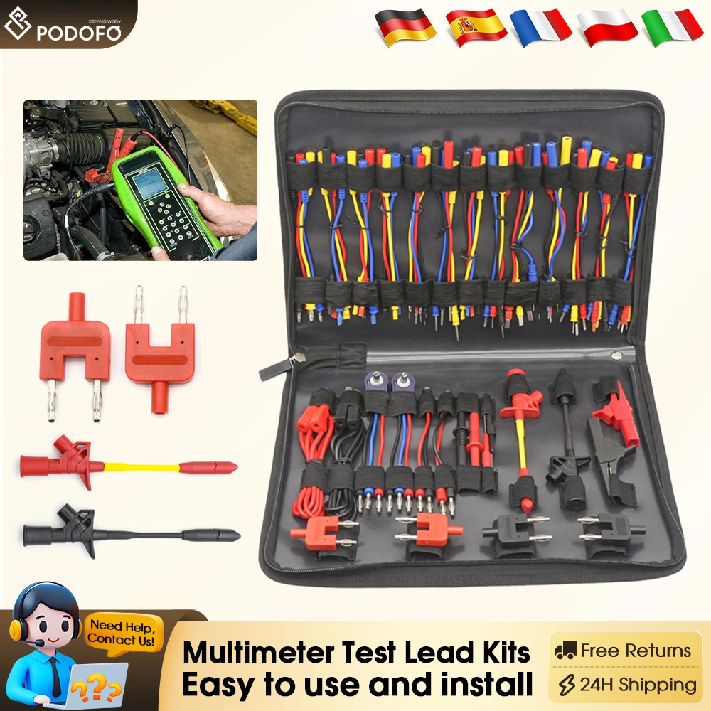 Podofo-Kit de herramientas de cables de prueba para multímetro, 70 Uds ...