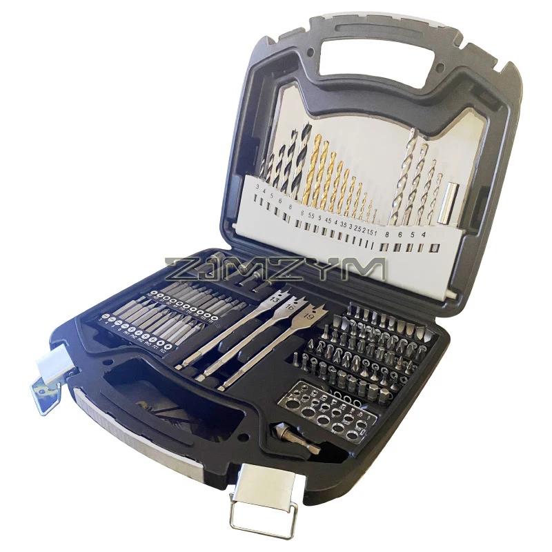 100-Piece-Drilling-and-Driving-Mixed-Set-Screwdriver-Bit-and-Coated ...