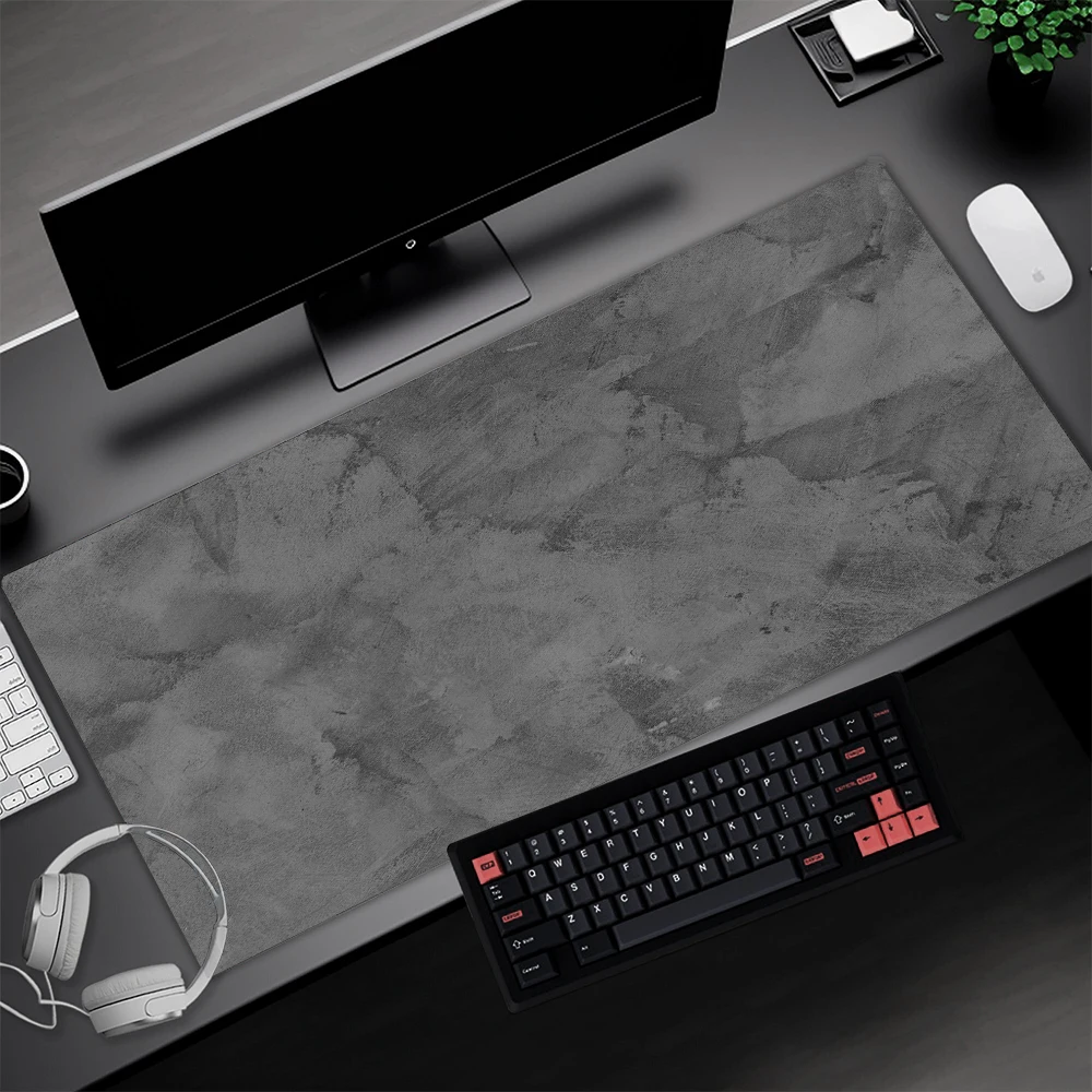 Grey-Mousepad-Computer-Desk-Mat-Desktop-Accessories-Keyboard-Long-Pad ...