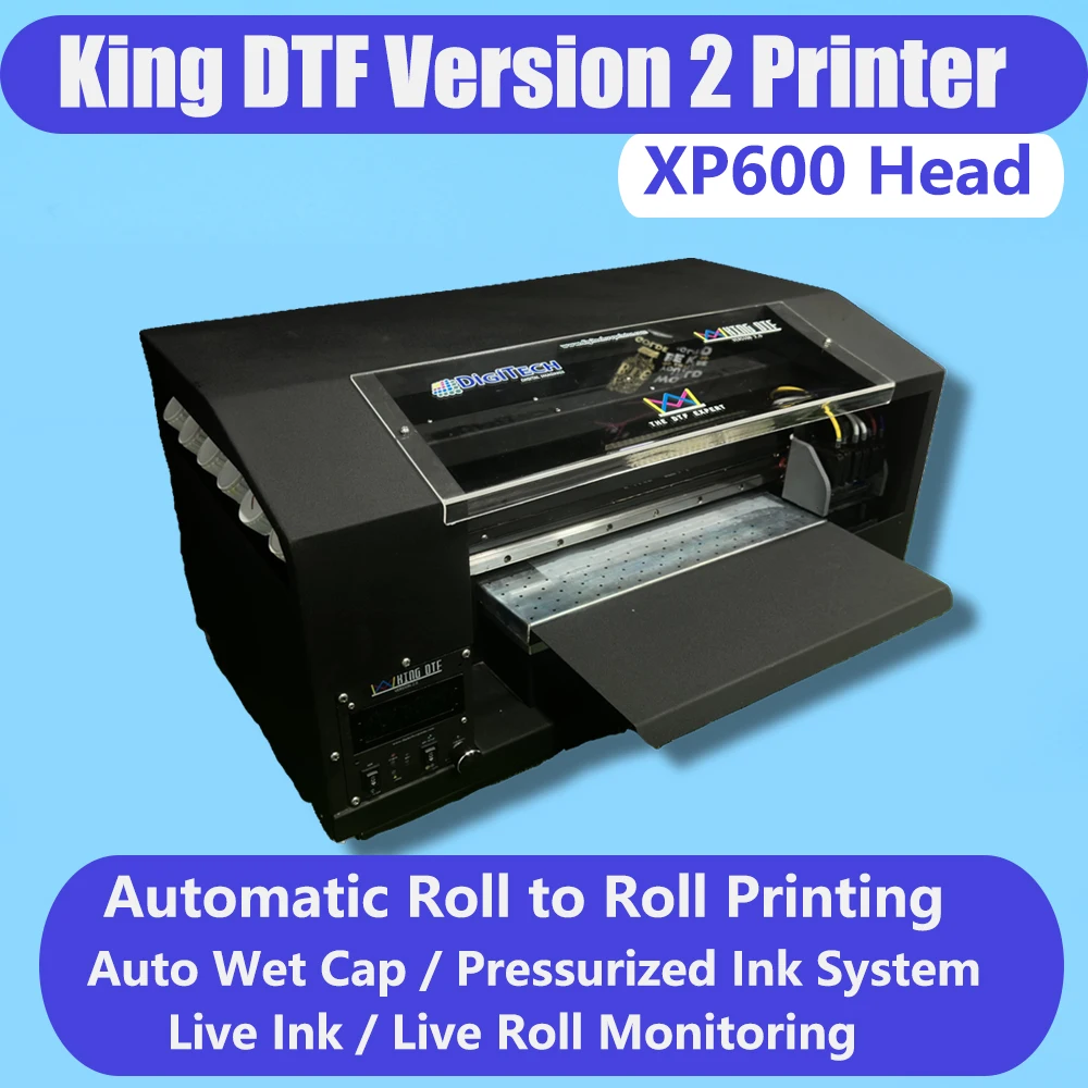Digitech King DTF V2 Printer Auto Roll To Roll DTF Film Auto Wet Cap System High Speed Direct To ...