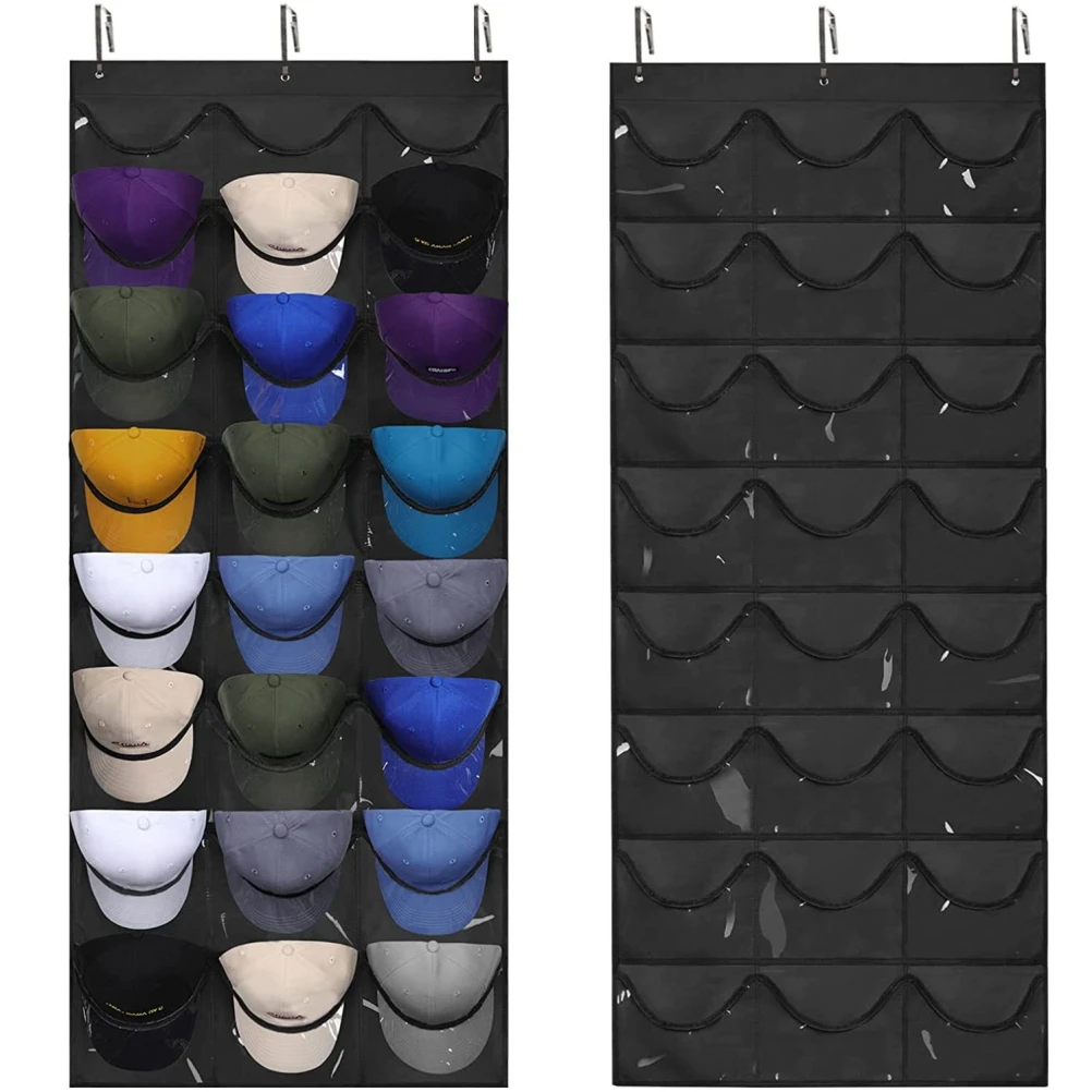 24-Pockets-Hat-Rack-for-Baseball-Caps-Hat-Organizer-Hanging-Caps ...