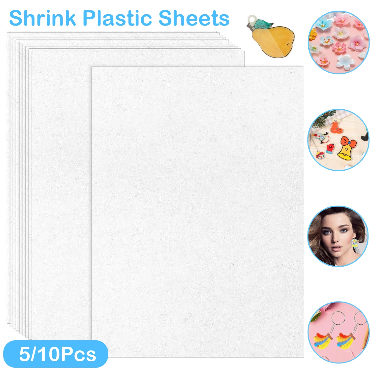 5-10Pcs Shrink Plastic Sheets A5 Shrinky Paper Sheet Heat Shrink ...