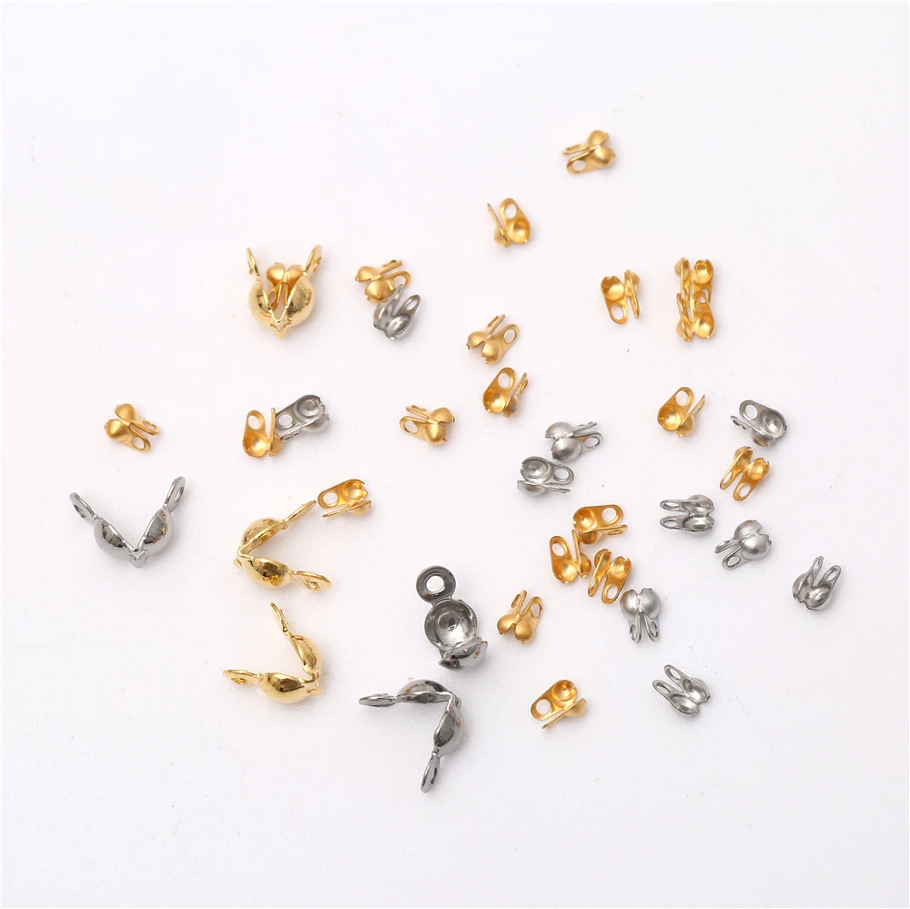 100Pcs-Gold-Colos-Stainless-Steel-Necklace-Chains-Connector-Clasps-Ball ...