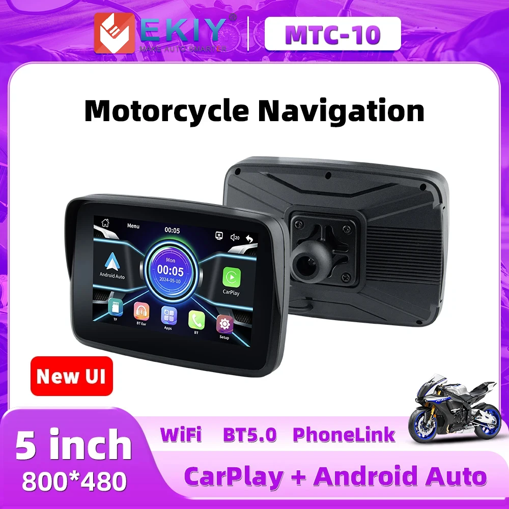 EKIY-MTC-10-Motorcycle-Navigation-Wireless-CarPlay-5inch-Display-Screen-Portable-Motorcycle ...