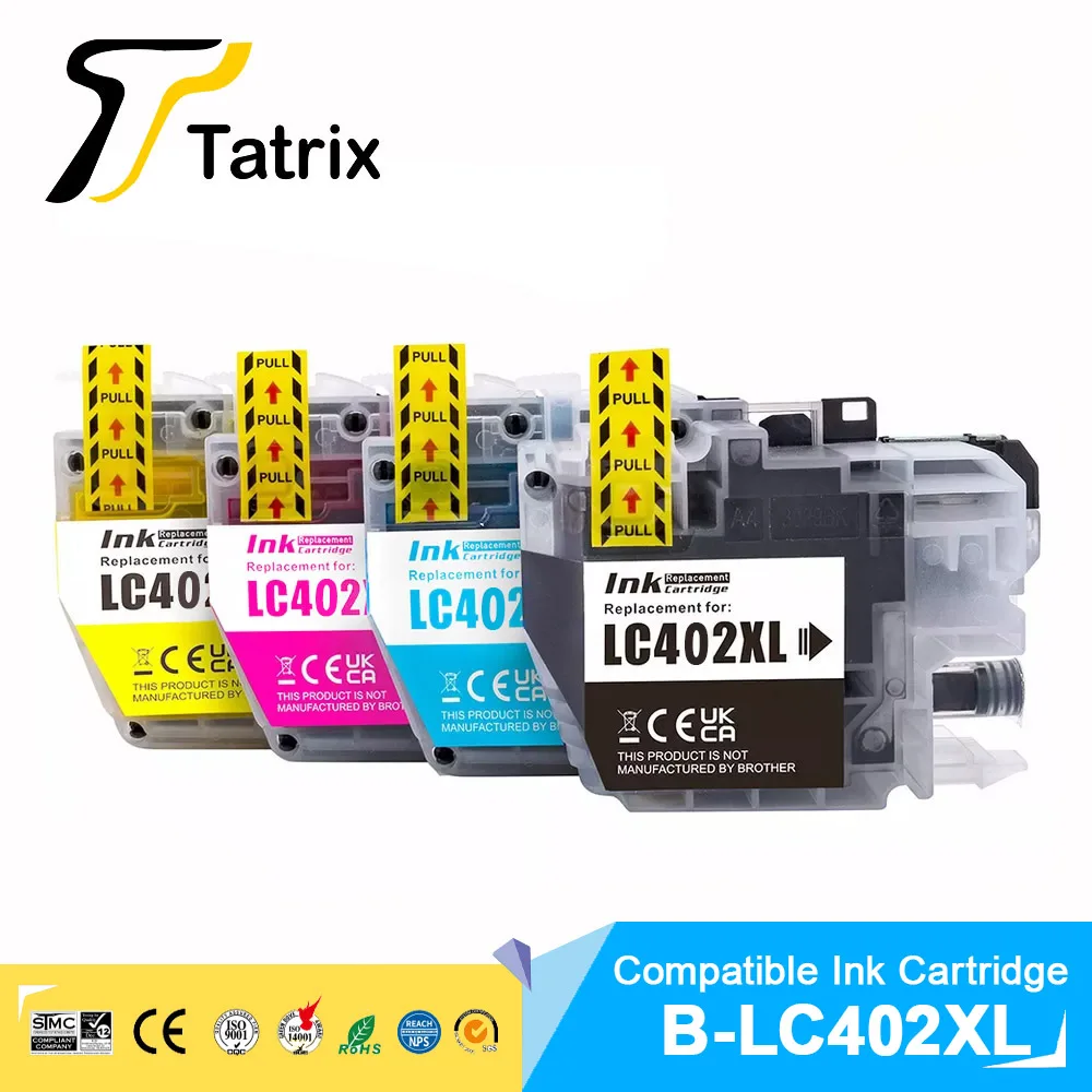 Tatrix cartucho de tinta de alta capacidad LC402XL 402XL, Compatible con impresora Brother MFC ...