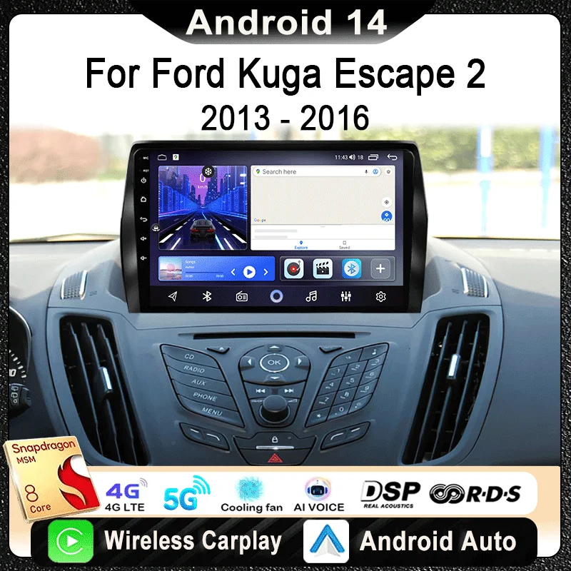 For Ford Kuga 2 Escape 3 2012 - 2019 Car Radio Multimedia Video Player ...
