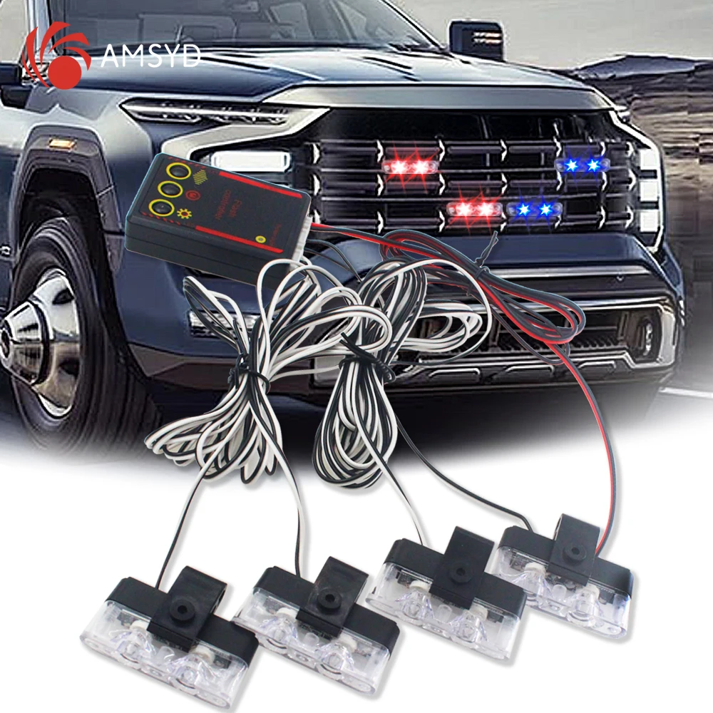 4-In-1-Red-Blue-Emergency-Strobe-Lights-Police-Lights-12V-With-Flash ...