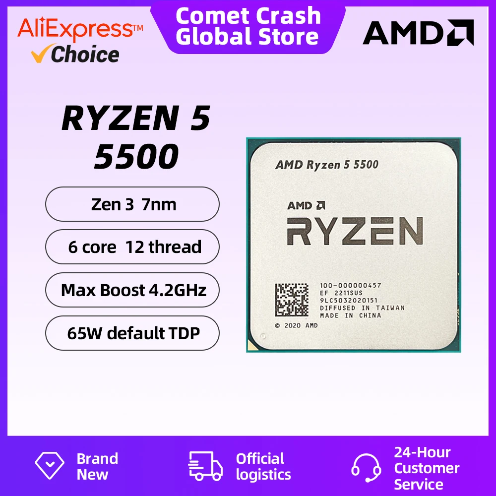 AMD-RYZEN-5-5500-Processor-Brand-New-Game-CPU-6-Core-12-Thread-Socket ...