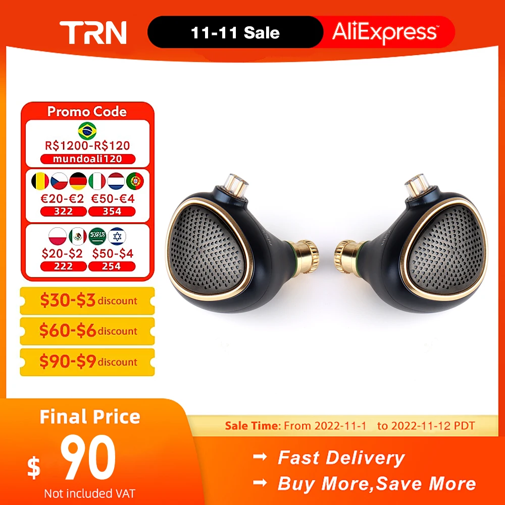 Trn Kirin Earphones Nano-grade Planar Magnetic Driver In Ear Monitor ...
