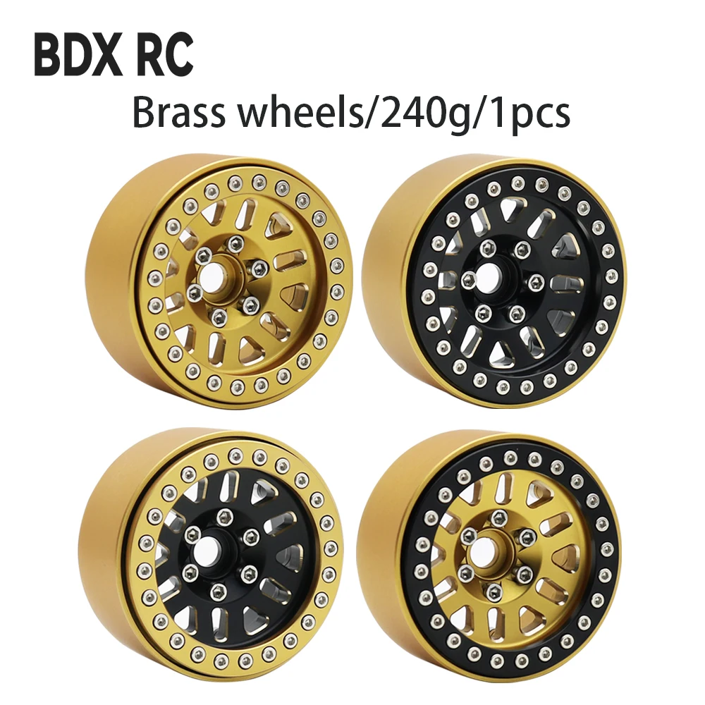 240g/1Pcs Brass Heavy 1.9Inch Beadlock Wheel Rim Hub for 1/10 RC Crawler Car TRX4 TRX6 Axial ...