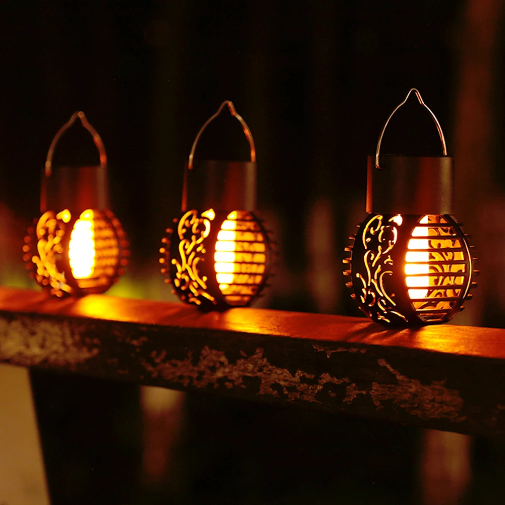 LED Solar Flame Decorative Light Waterproof Flickering Flame Effect ...
