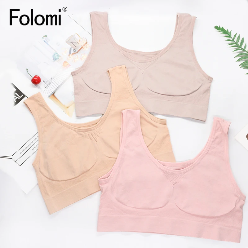 Folomi Bra For Summer Seamless Bra Wireless Breathable Brassiere Solid ...