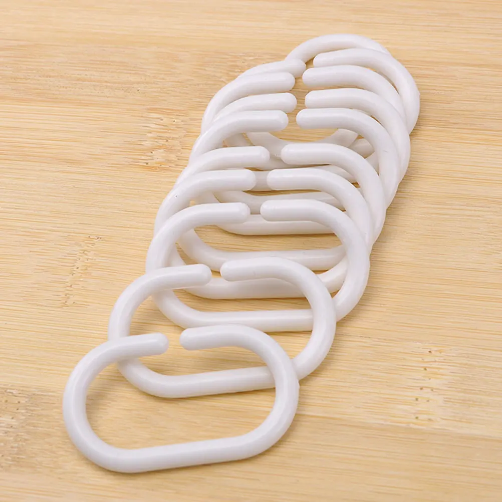 48Pcs C Shaped Curtain Hooks Strong Plastic Material No Tools Needed ...