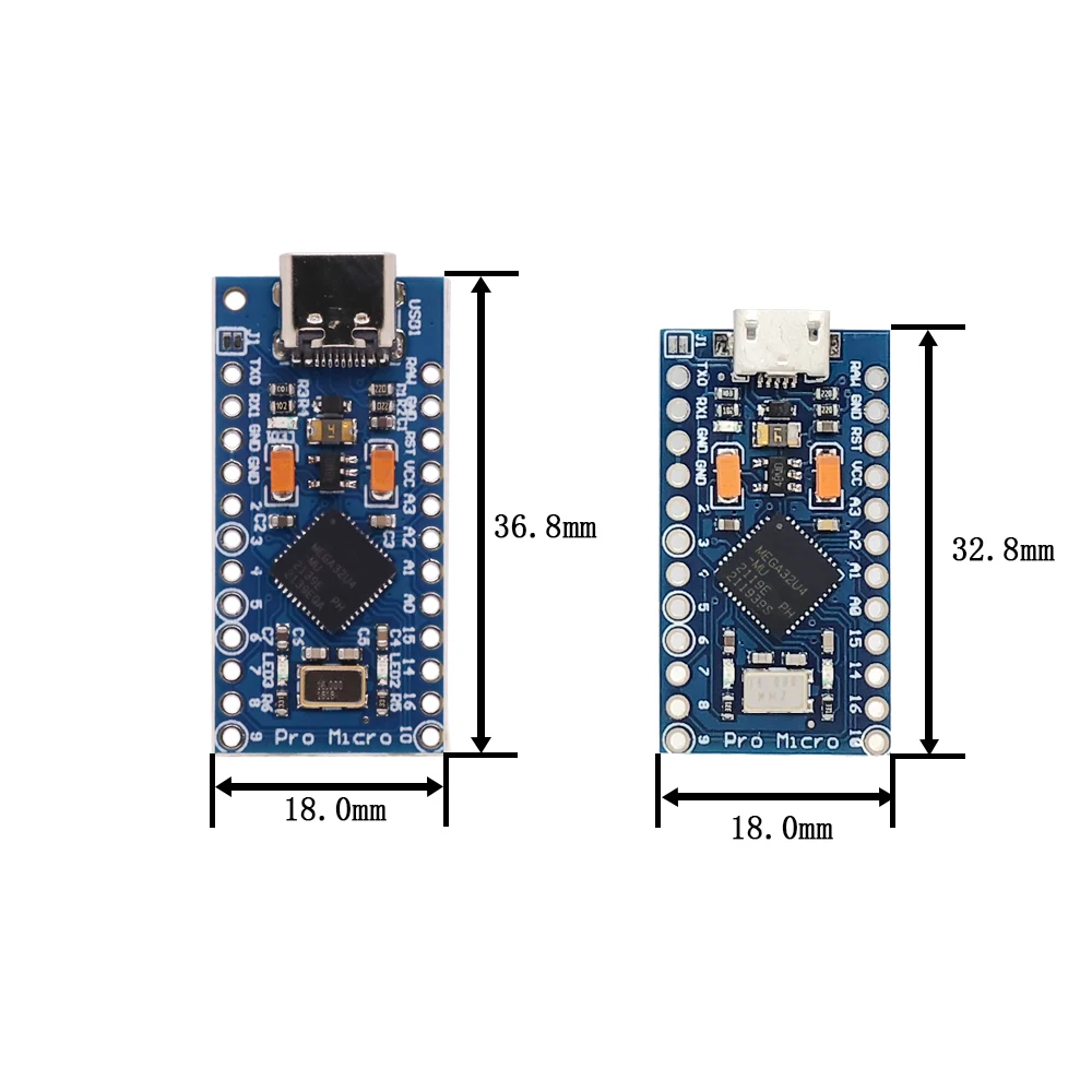 Mini Tipo-c Usb Pro Micro Para Arduino Módulo Com Pinos De Linha ...