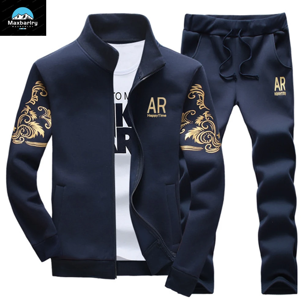 Chándal para hombre, chaqueta polar y pantalones de chándal, conjunto ...