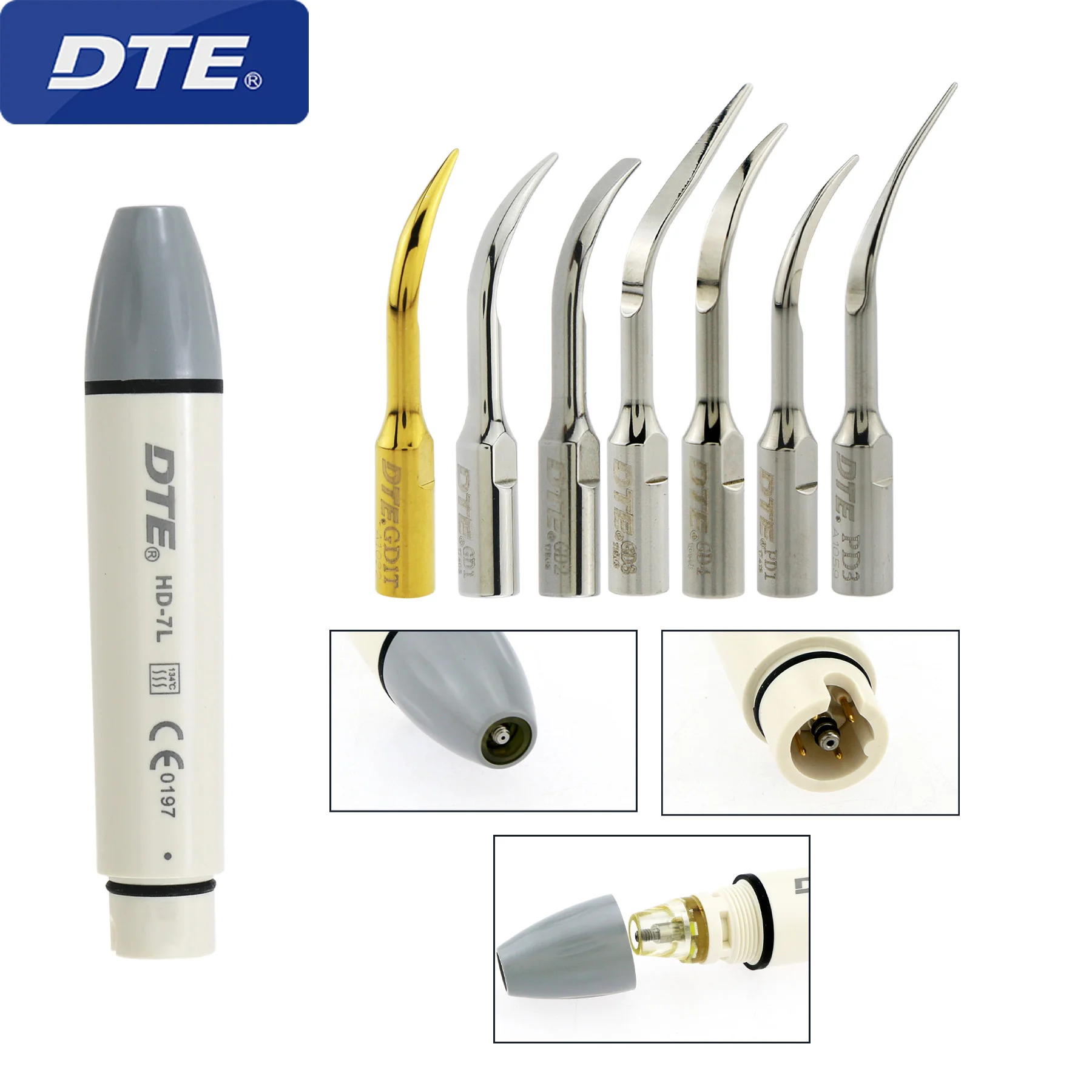 DTE escarificador ultrasónico Dental, pieza de mano LED, HD 7L, escalado, Punta Periodontal ...