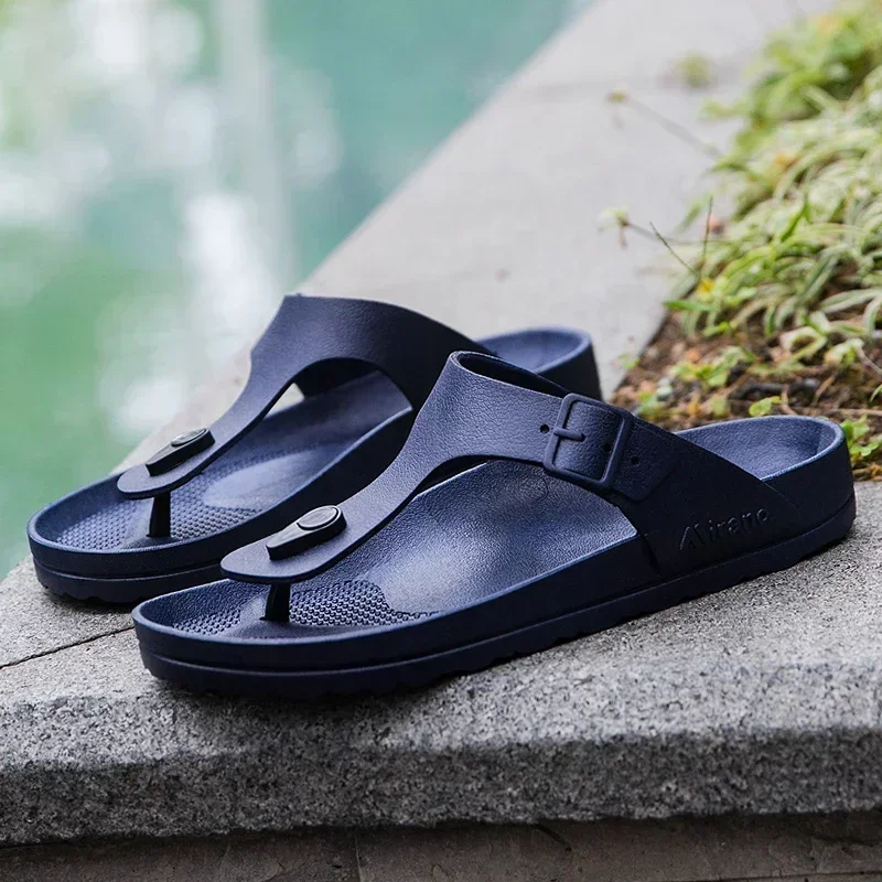 Breathable Beach Slippers New Design Fashion Casual Solid Black Non ...