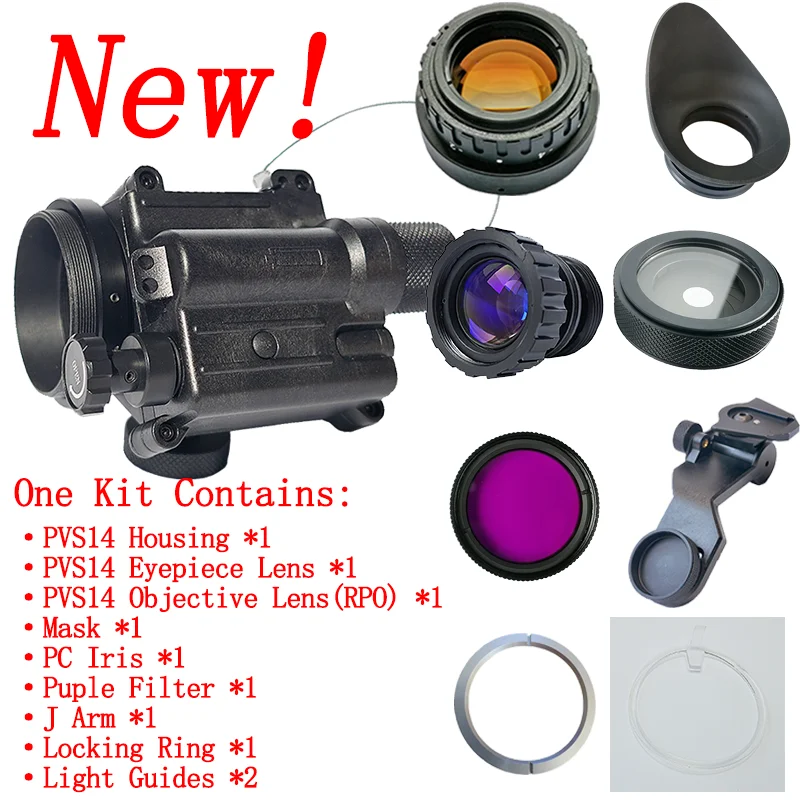 New-PVS14-Housing-Kits-Night-Vision-Circuit-Boards-Manual-Gain-with-Eyepiece-RPO-Objective-Lens ...
