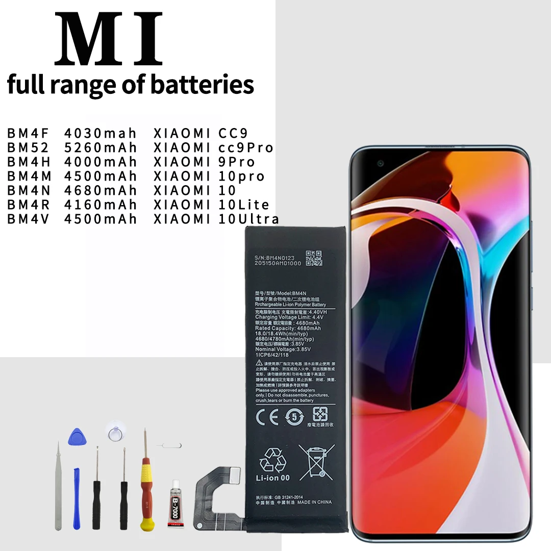 Battery BM4F BM52 BM4H BM4M BM4N BM4R BM4V For Xiaomi CC9 CC9PRO 9PRO ...
