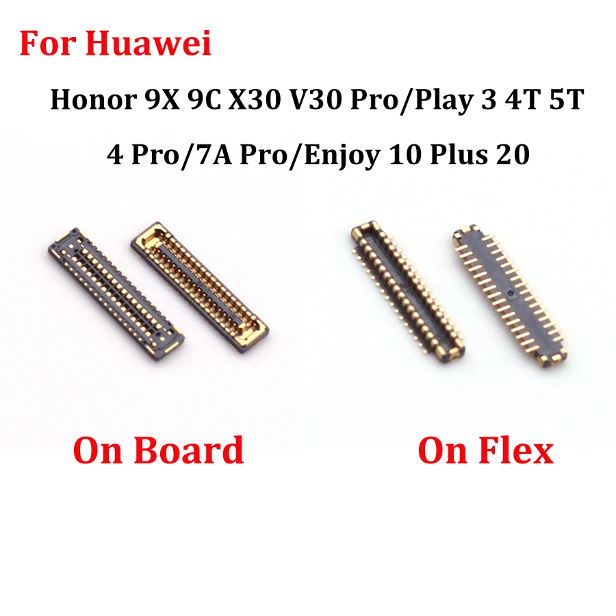 10pcs LCD Display Screen FPC Connector On Board For HUAWEI Honor 9X 9C ...