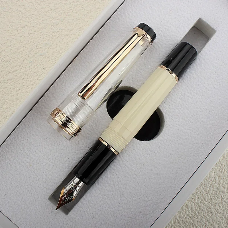 Brand JinHao 82 Mini Fountain Pen Acrylic Ink Pen Spin Golden EF F M ...