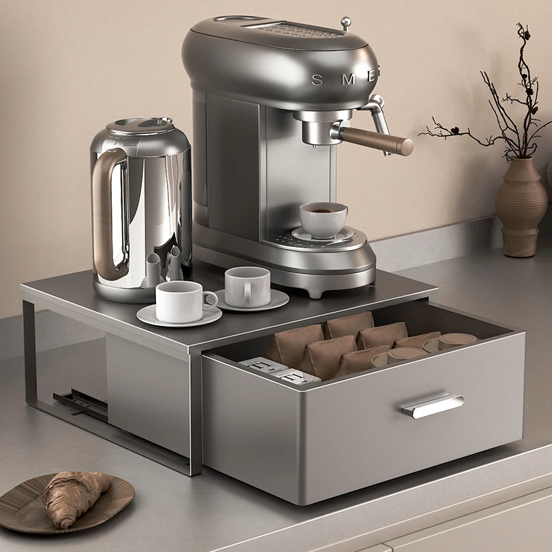 Countertop Coffee Machine Shelf Drawer Storage Box Tea Bag Tea Bar ...