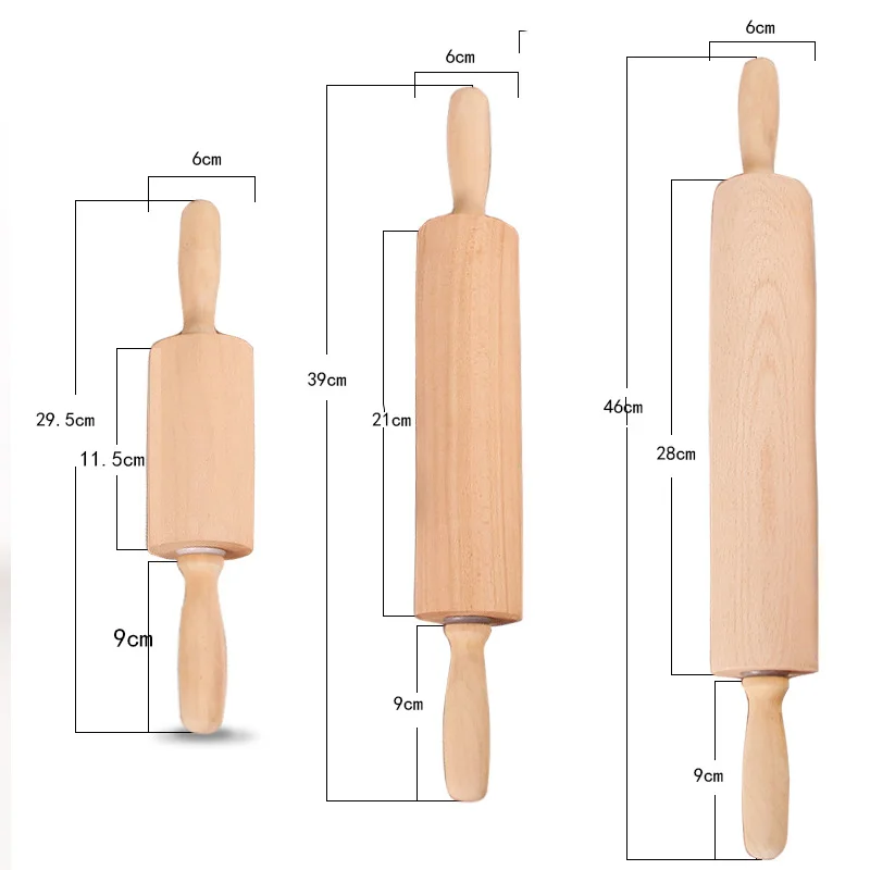 Home Baking Tools Rolling Pin Wooden Solid Wood Size Beech Wood Dry Rush Noodle Pressing Stick ...