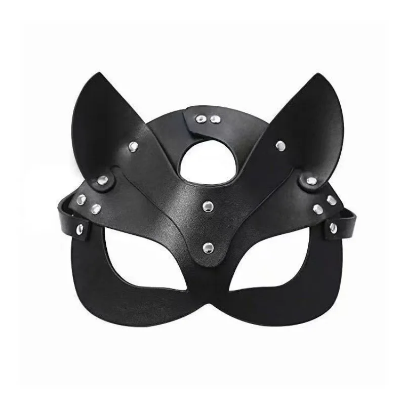 Women Sexy Cosplay Half face fox Leather Masks Punk Restraints Roleplay ...