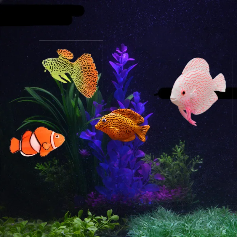 Silica-Gel-Fishes-Artificial-Luminous-Fish-Clownfish-Guppy-Floating ...