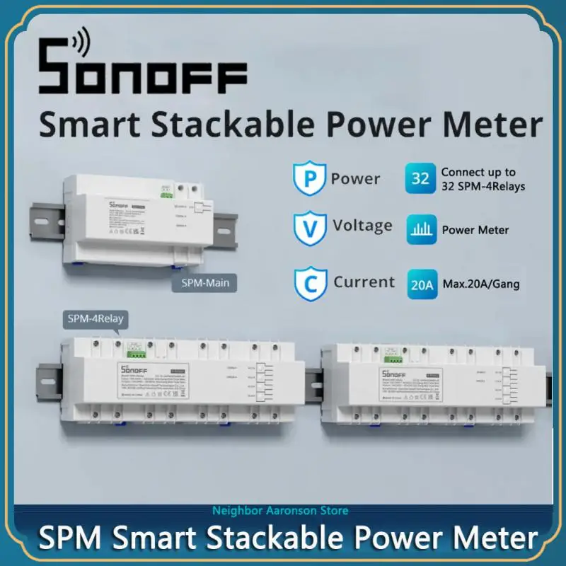 SONOFF-medidor-de-potencia-SPM-principal-4-rel-inteligente-apilable-SPM ...