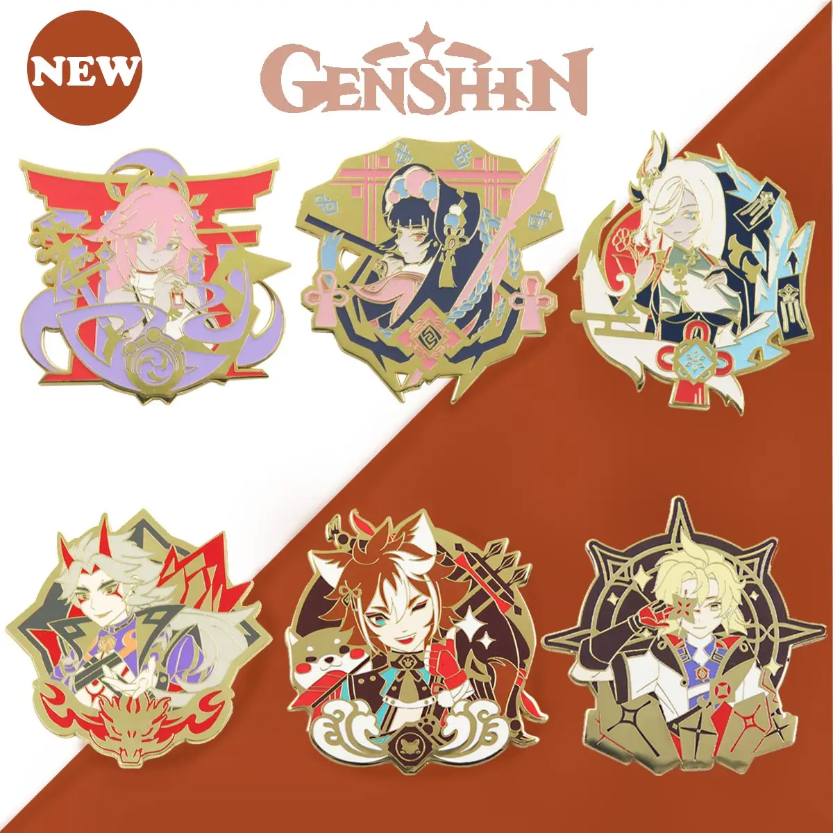Game-Genshin-Impact-Pin-Goro-HuTao-Venti-Keqing-Albedo-Metal-Badge ...