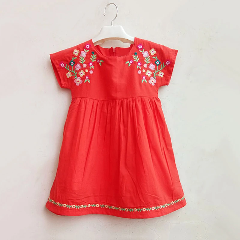 Embroidered Cotton Summer Dress | Children's Embroidered Clothes - Baby ...