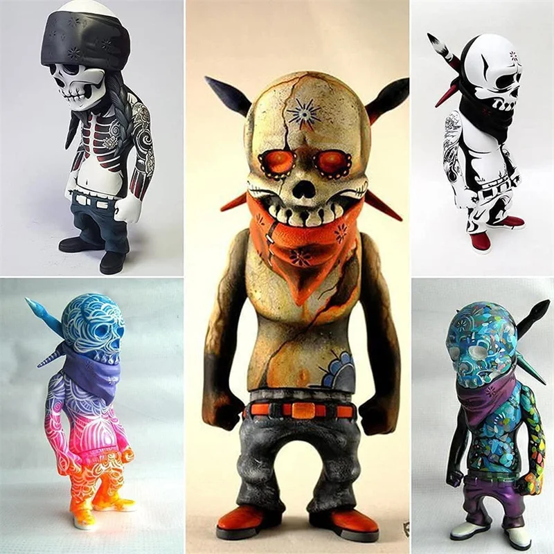 Halloween Skeleton Statue Decorations Hip Hop Gothic Skull Resin ...