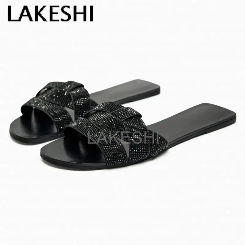 LAKESHI-chanclas-planas-para-mujer-Sandalias-c-modas-e-informales ...