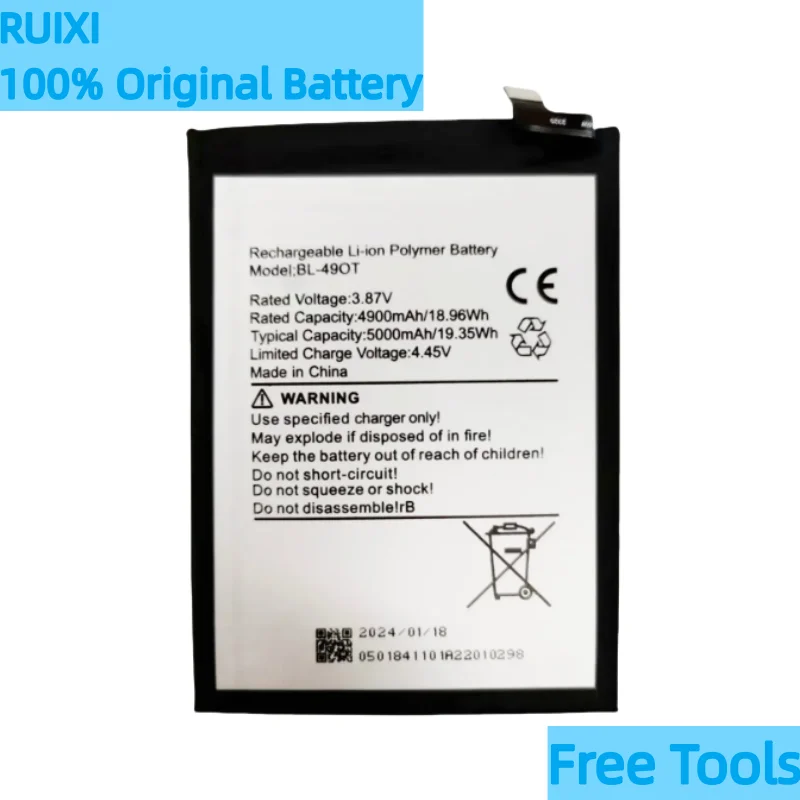 100-RUIXI-Original-Battery-5000mAh-BL-49OT-For-Tecno-Camon-20-CK6-CK6n ...