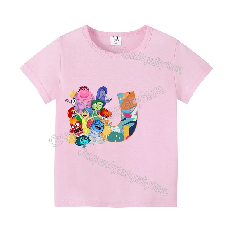 Camiseta con letras "Inside Out" para niños, playera con combinación de ...