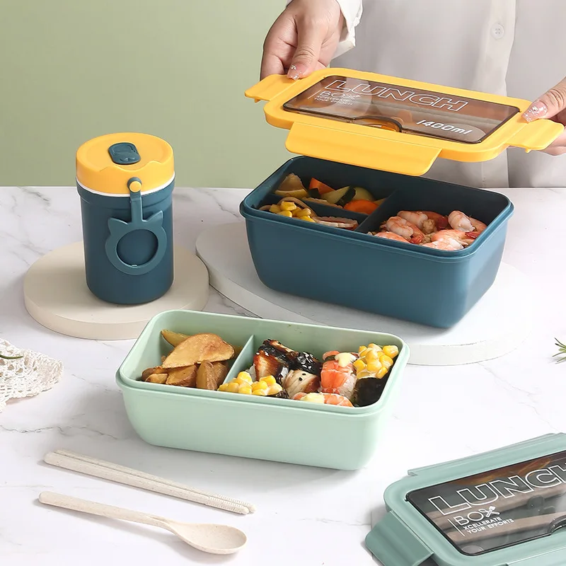 1100ml-Microwave-Lunch-Box-Portable-2-Layer-Food-Container-Healthy ...