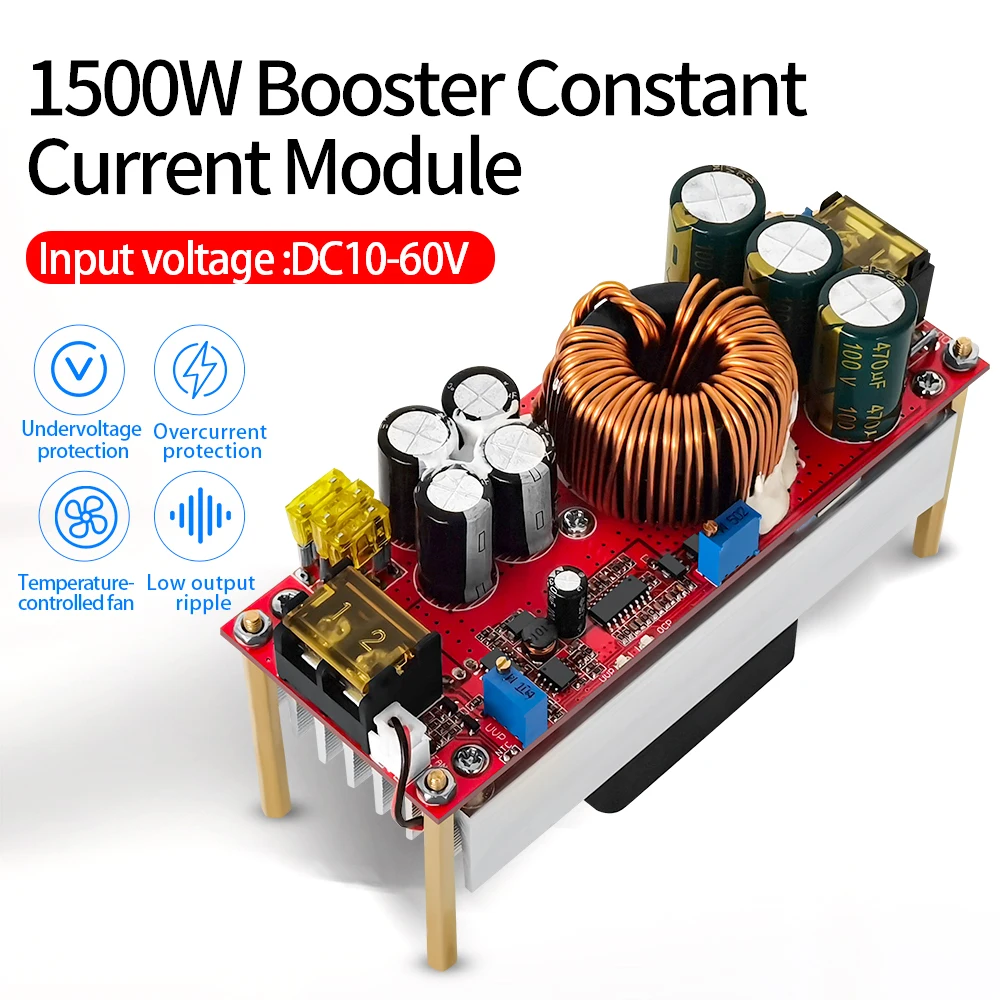 Generic 1500w/1800w 30/40a Dc-Dc Boost Converter Step Up Power Supply Module 10-60v To 12-90v ...