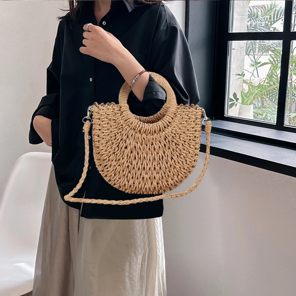 2024-Summer-Handmade-Braiding-Bag-for-Women-s-Woven-Semicircle-Top ...