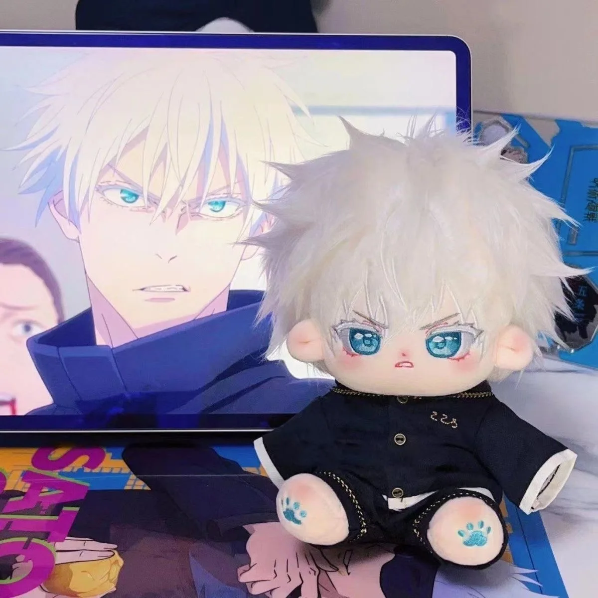 20cm-Anime-Satoru-Gojo-Kawaii-Cosplay-Soft-Plush-Doll-Body-Ear-Tail-Set ...