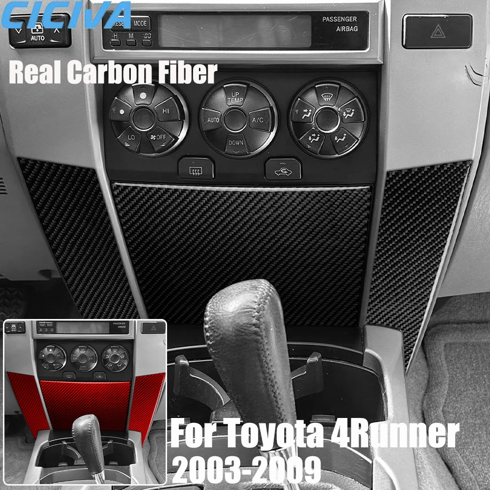 Real Carbon Fiber Car Accessories Center Storage Set Cover Soft Sticker ...