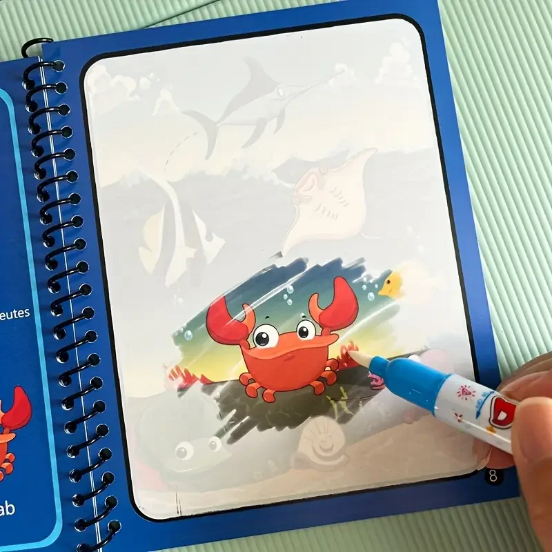 SeaWorld Watercolor Book with Random Color Pen - Magic Drawing Book for ...