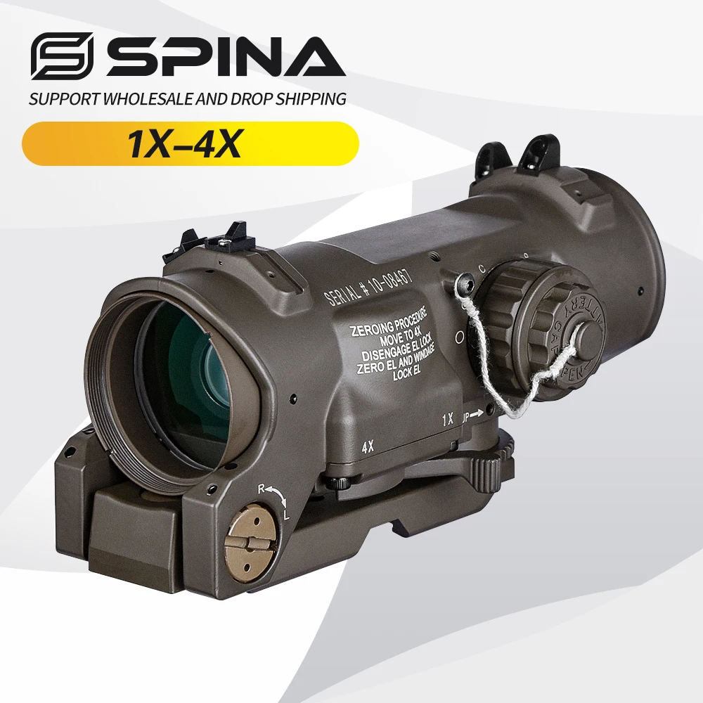 Tactical Rifle Scope 1x-4x Fixed Dual Purpose Scope Red Illuminated Red ...
