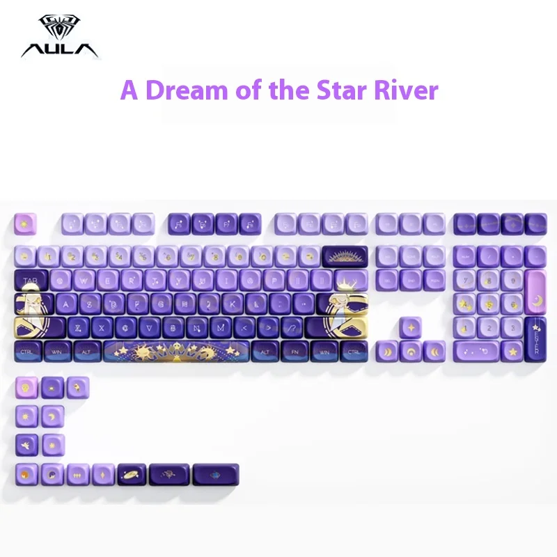 AULA-F75-Side-Engraved-Gradient-Keycaps-136-Keys-Small-Set-PBT-Material ...