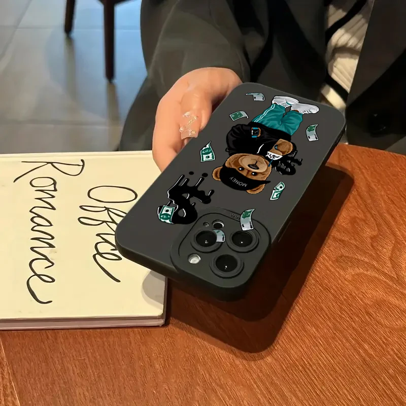 Bear Graphic Shockproof Silicone Phone Case for Redmi 12 (1)