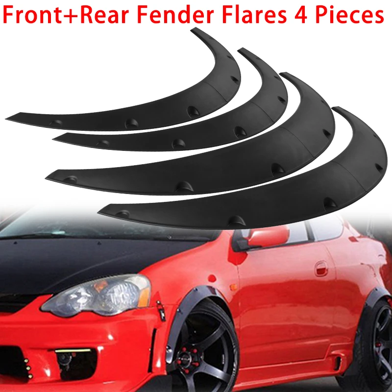 4PCS-Black-Universal-Wheel-Arch-Fender-Flares-Cover-Trim-Mudguards ...